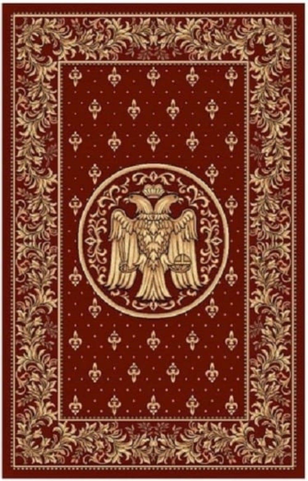 Covor Lotos EMA 002 cu vultur, dreptunghiular, vertical, grena | EmaCarpets